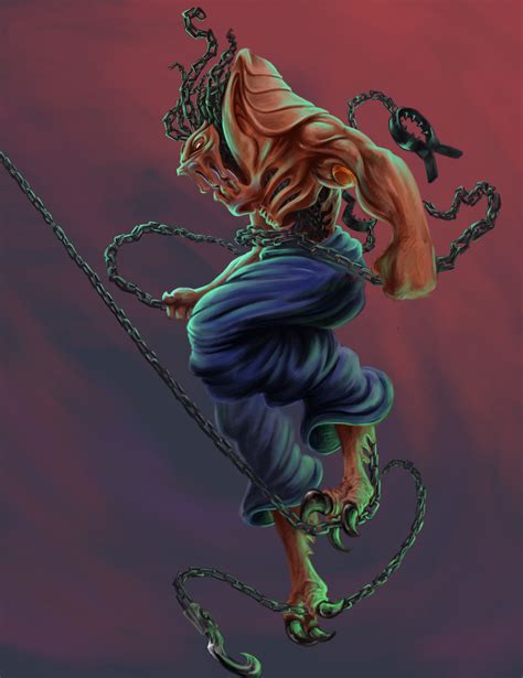 Absurdres Highres Chain Colored Skin Demon Hook Monster Muscular