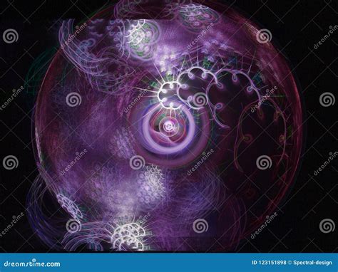 Abstract Fractal Flame Fractal Backgroundr Stock Illustration