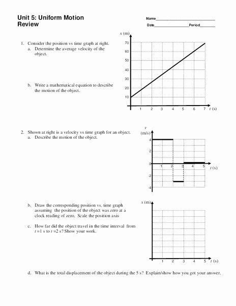 Motion Graph Analysis Worksheet Inspirational Motion Graphs Practice