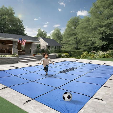 Freetime Fun 15x30ft Heavy Duty Solid Rectangle Pool Safety Covers For