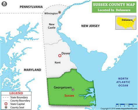 Sussex County Delaware Road Map