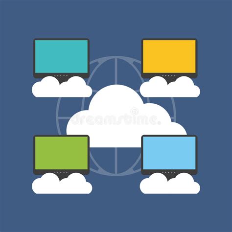 Cloud Computing Concept Flat Design Stock Vector Illustration Of