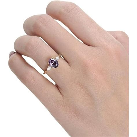 Alexandrite Gemstone Ring Aaa Natural Alexandrite Ring And Cz Tiny Ring