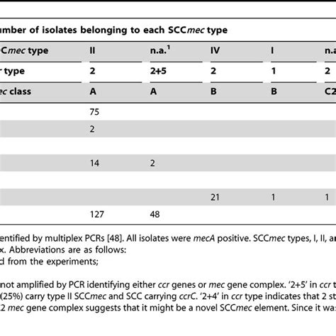 Typing Of Sccmec Of Mrsa Clinical Isolates Download Table