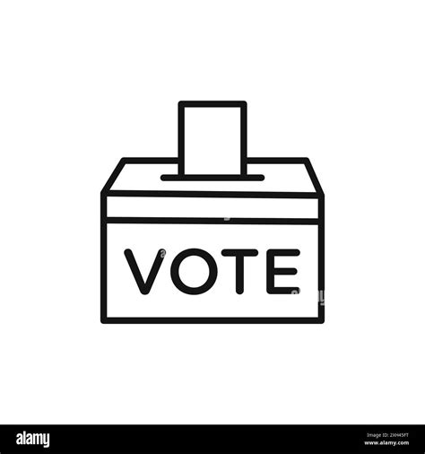 Voting Ballot Box Icon Logo Sign Vector Outline In Black And White Color Stock Vector Image