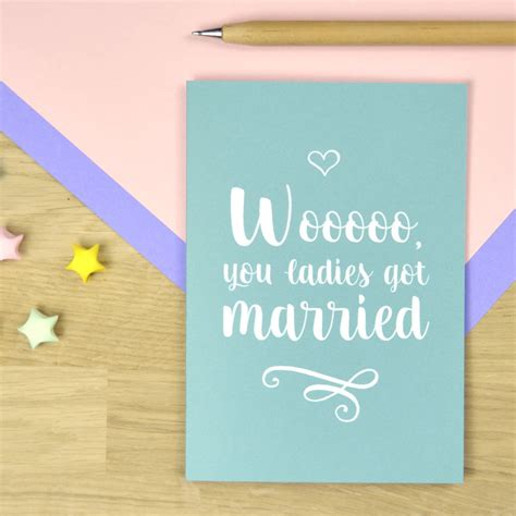 Same Sex Wedding Card For Female Couple By Pink And Turquoise Notonthehighstreet Com