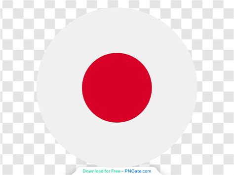 Japan Round Flag Icon With Red White Circle National Symbol Free Png