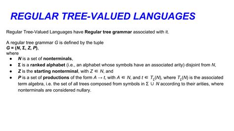Tree Based Regular Languages Ppt
