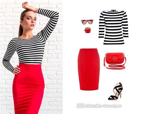 С чем носить красную юбку карандаш 60 Фото Шкатулка красоты Красные юбки Красные юбки