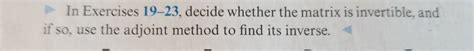 solved in exercises 19 23 decide whether the matrix is