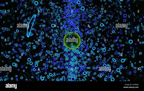 Colored Circle With Sphere Of Many Moving Particles Design Animation Of Chaotically Fast
