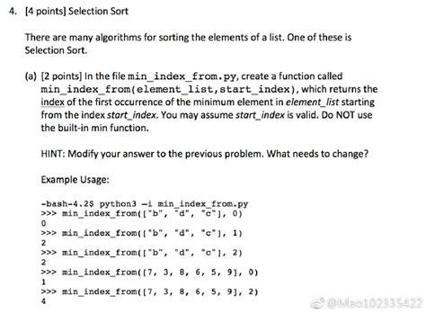 Solved 4 4 Points Selection Sort There Are Many