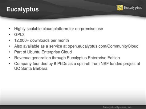 PPT OSCON Eucalyptus Cloud Computing Platform PowerPoint Presentation ID