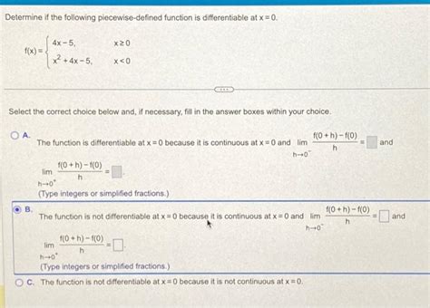 Solved Determine If The Following Piecewise Defined Function