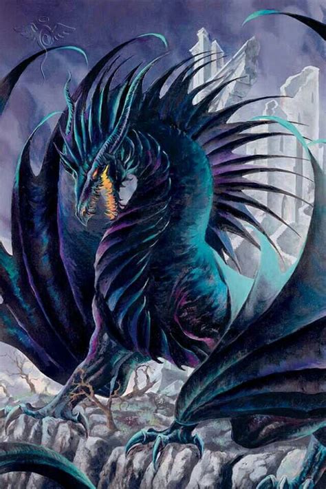 Blue Purple Dragon Webbed Stones Dragons Dragon Artwork Fantasy