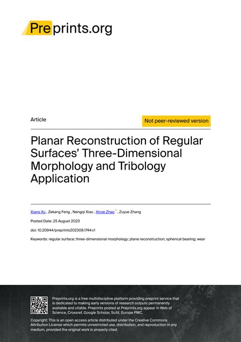 Pdf Planar Reconstruction Of Regular Surfaces Three Dimensional