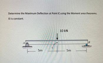 Answered Determine The Maximum Deflection At Point C Using The Moment Area Theorems El Is