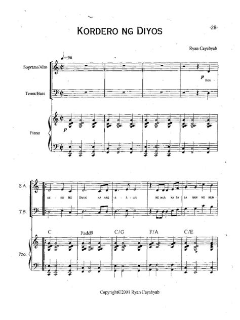 Mass 9 Kordero Ng Diyos Mass For Peace Ryan Cayabyab Music