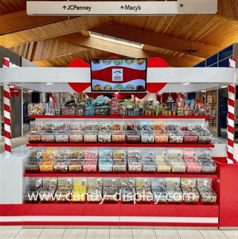 2022 Most Popular Red Roofed Candy Retail Display Kiosk Mall Candy