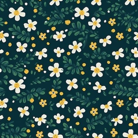 Premium Ai Image Small Daisy Pattern
