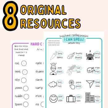 Soft C Hard C Bundle Phonics Spelling Worksheets By Miss Jolie