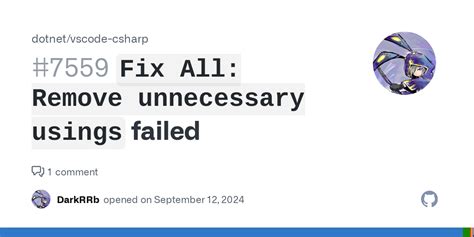 `fix All Remove Unnecessary Usings` Failed · Issue 7559 · Dotnetvscode Csharp · Github
