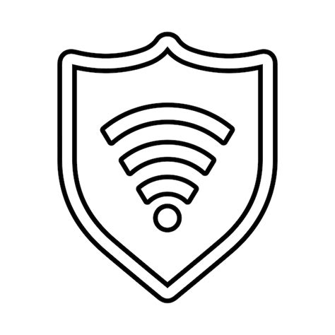 Premium Vector Protection WiFi Outline Icon Line Art Vector