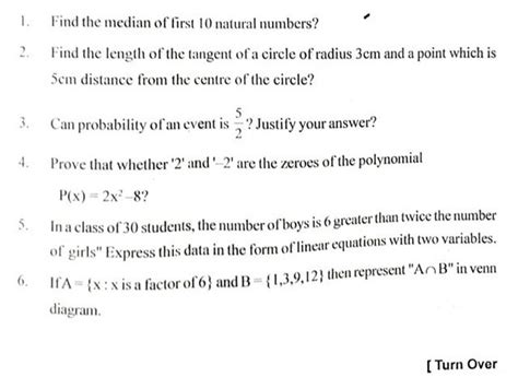 1 Find The Median Of First 10 Natural Numbers 2 Find The Length Of The