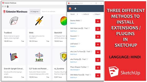 How To Install Plugins Extensions In Sketchup 3 Different Methods HINDI YouTube
