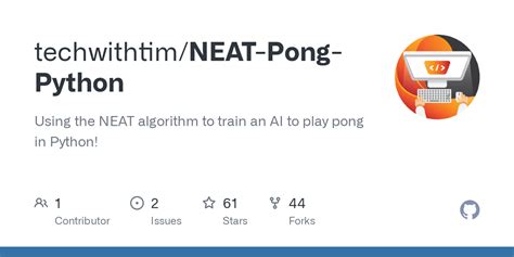 GitHub Techwithtim NEAT Pong Python Using The NEAT Algorithm To