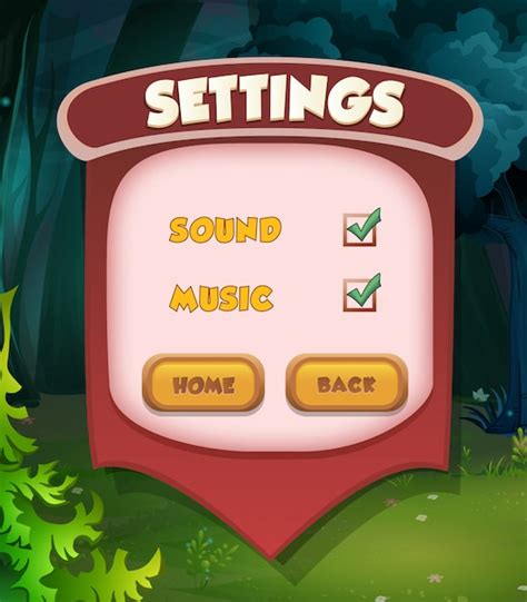 Premium Vector Pause Menu Scene Pop Up With Sound Music And Buttons Game Ui Complete Menu