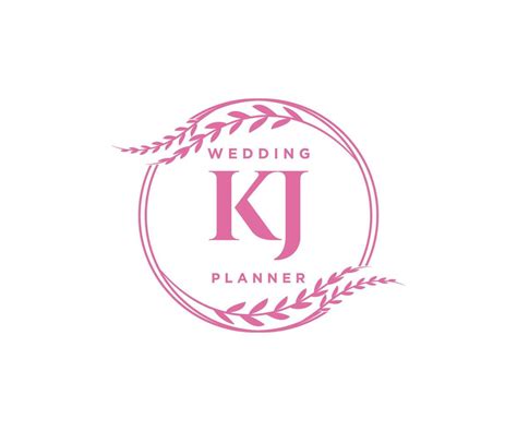 Kj Initials Letter Wedding Monogram Logos Collection Hand Drawn Modern Minimalistic And Floral