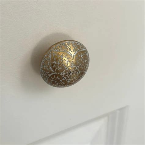 Moroccan Gold And Grey Round Drawer Knob Cupboard Pull Drawer Brass