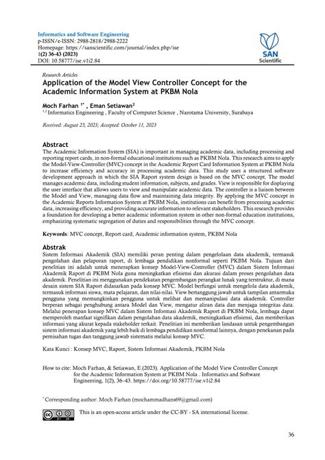 Pdf Application Of The Model View Controller Concept For The Academic
