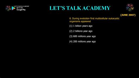 When Did The First Multicellular Eukaryotic Organisms Appear Csir
