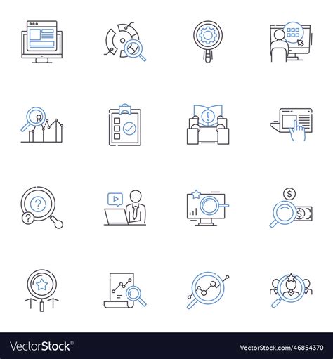 Assessment Line Icons Collection Evaluation Vector Image