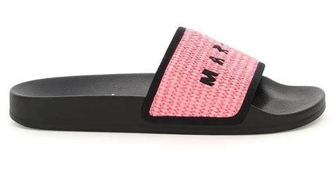 Marni Rubber Logoed Slides Save 12 Lyst