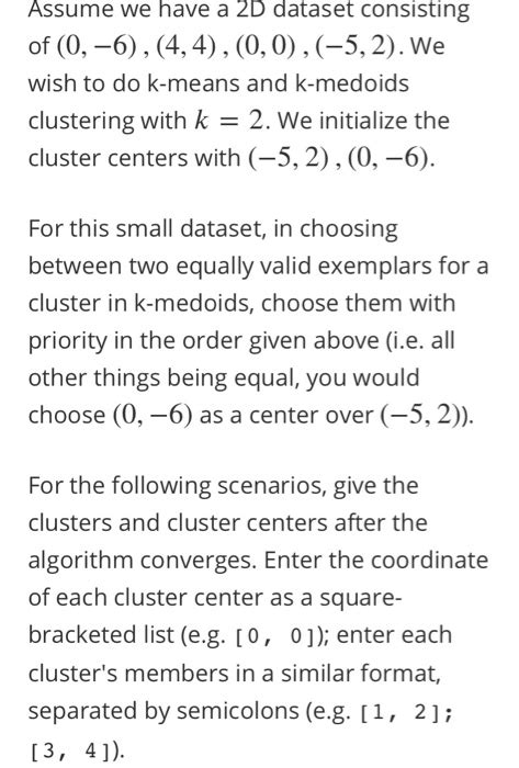 solved assume we have a 2d dataset consisting of 0 6