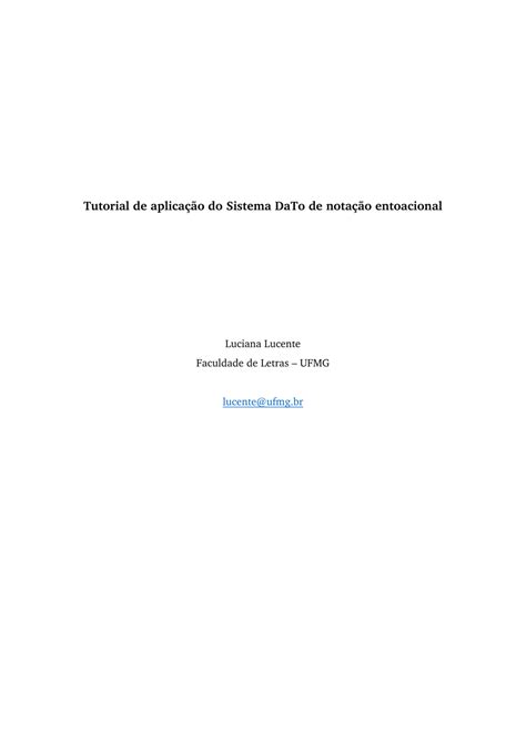 PDF Tutorial de aplicação do Sistema DaTo de notação entoacional