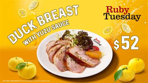 Rubys Sept Chef Recommendation Duck Breast Yuzu Sauce Ruby Tuesday
