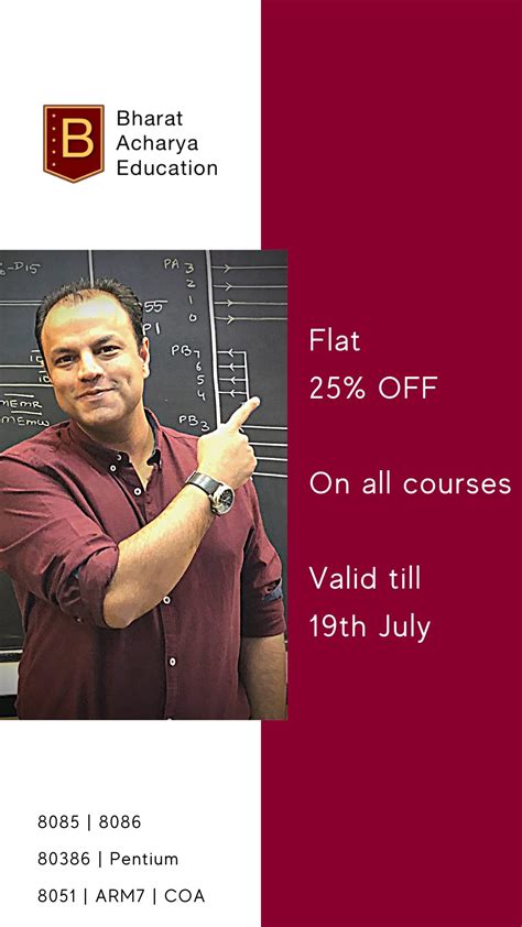 Flat 25 Off On All Courses Bharat Acharya Education