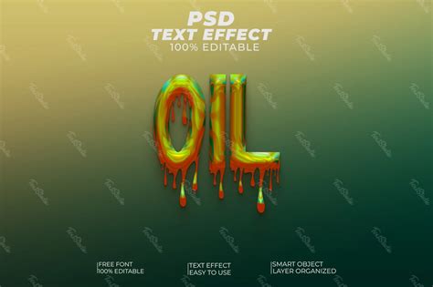 Oil Font Style Text Effect Photoshop Premium Psd File