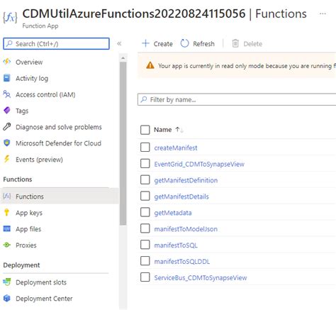 eventgrid cdmtosynapseview not appearing after publish and config