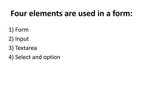 Std 12 Computer Chapter 1 Creating Html Forms Using Kompozer Ppt