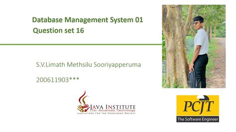 question set 16 database management system java institute youtube