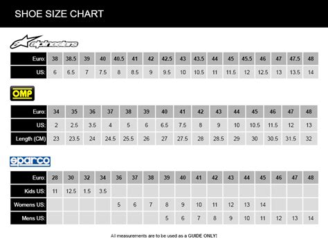 Alpinestars Motorcycle Boots Size Chart