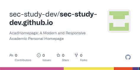 Github Sec Study Dev Sec Study Dev Github Io Acadhomepage A Modern