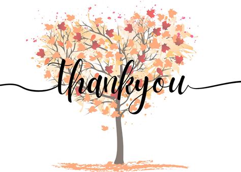 Autumn Tree Thank You Card Etsy