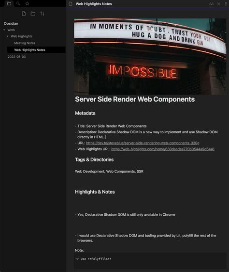 how to export your research to obsidian with web highlights