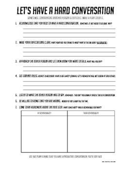 Let S Have A Hard Conversation Planning Worksheet Worksheets